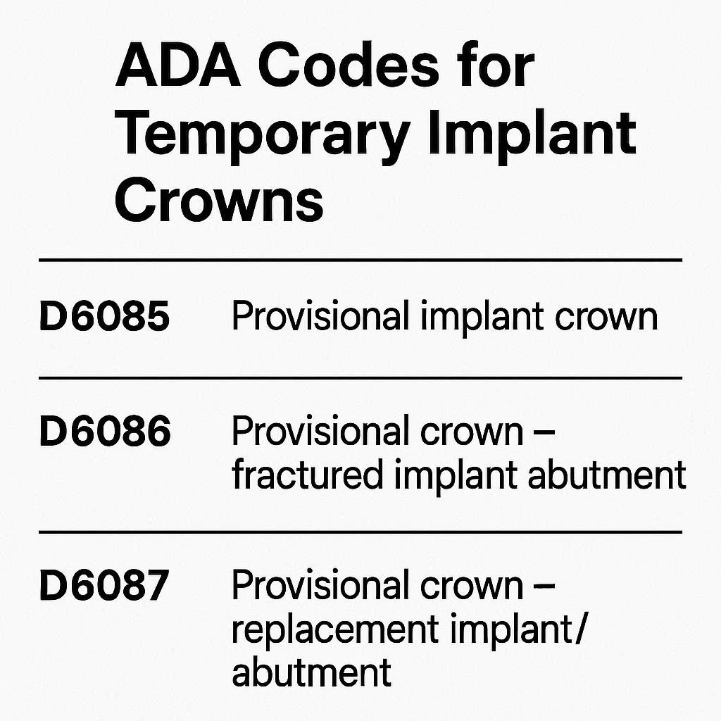 ADA Codes for Screw-Retained Implant Crowns